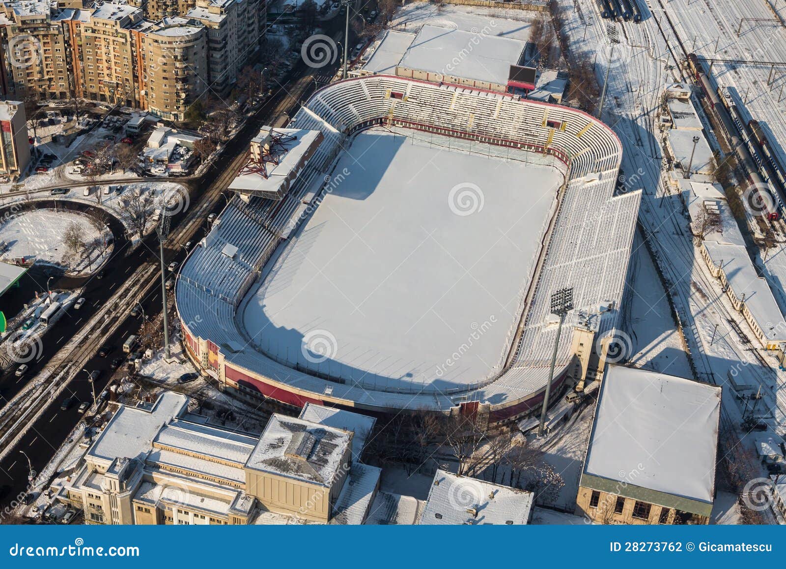 Winter stadium stock photo. Image of scene, cold, blizzard - 28273762