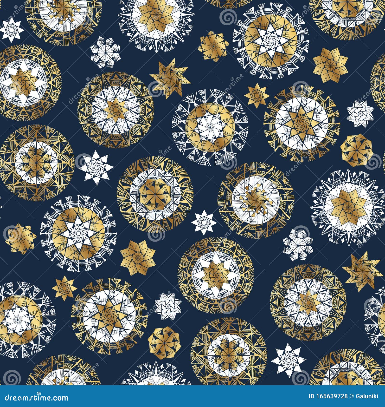 Winter Star and Snowflake Elegant Seamless Pattern Stock Vector ...