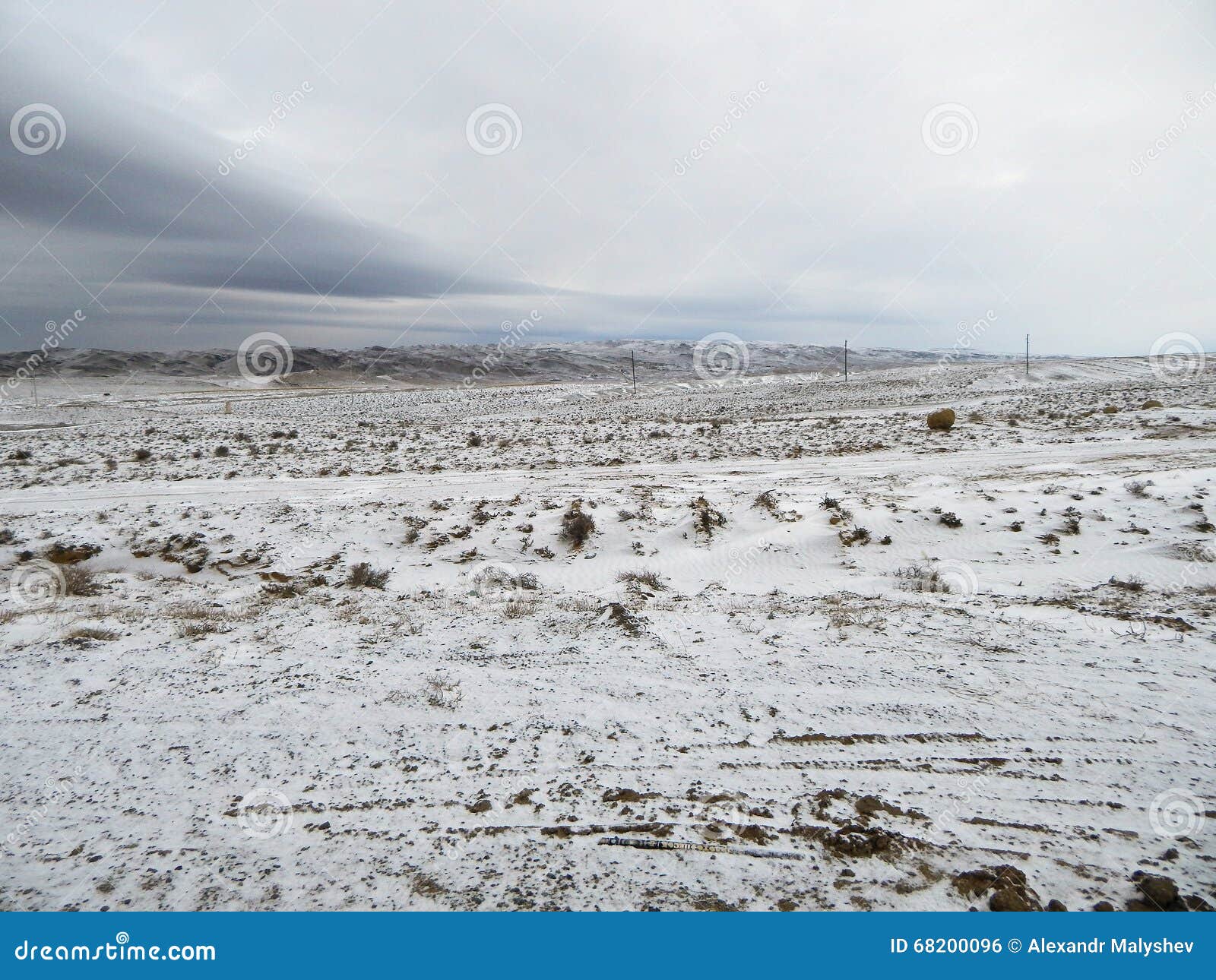 Winter steppe landscape. stock photo. Image of winter - 68200096
