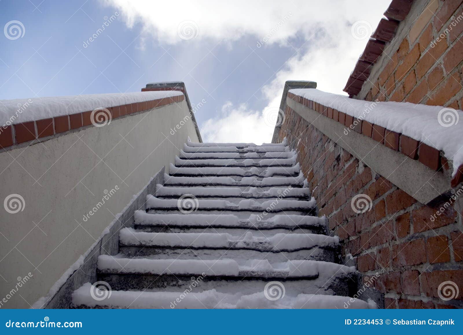 Winter steps. stock image. Image of snow, gothic, brick - 2234453