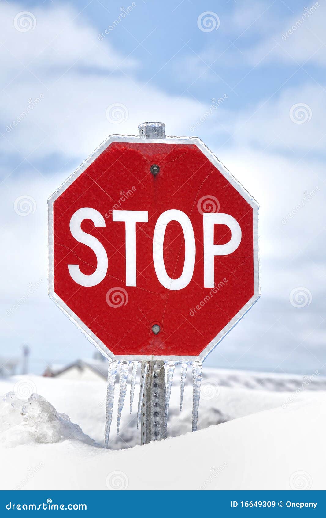 Winter Stop Sign stock image. Image of color, symbol - 16649309