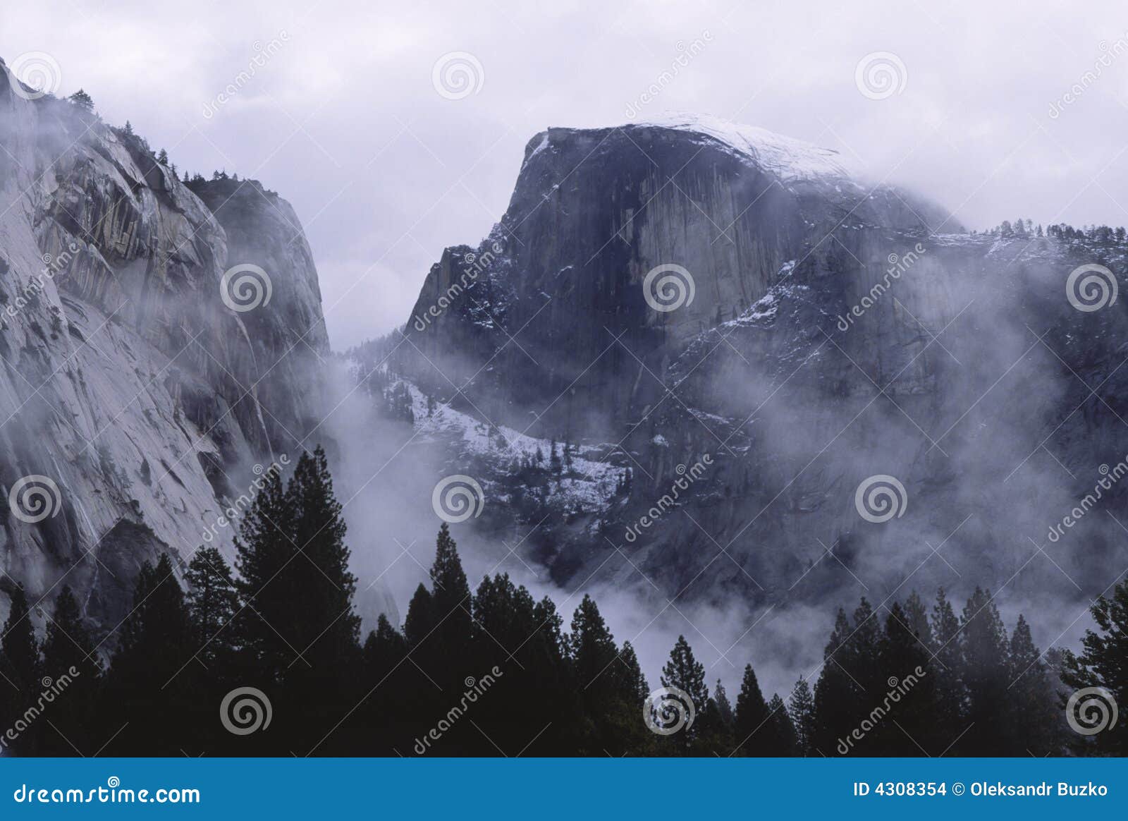Winter Storm Over Half Dome in Yosemite Stock Photo - Image of scenic ...