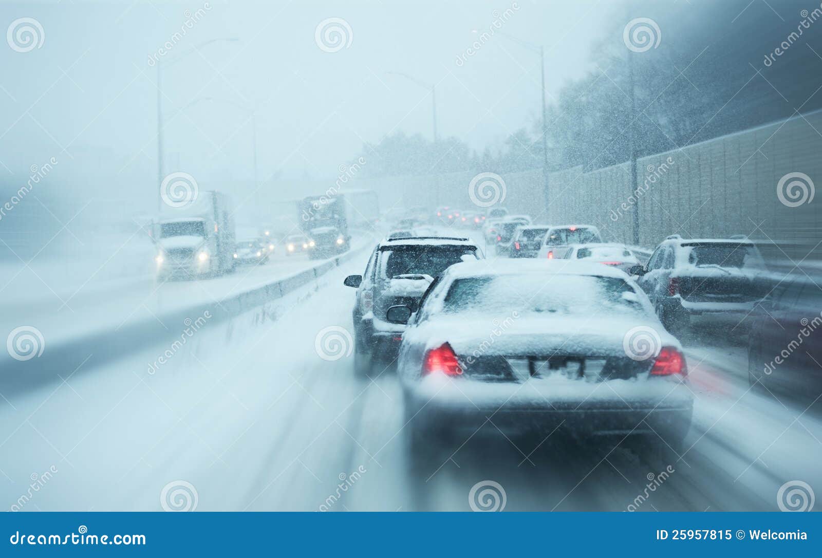 Winter Storm Traffic stock image. Image of traffic, snowy - 25957815