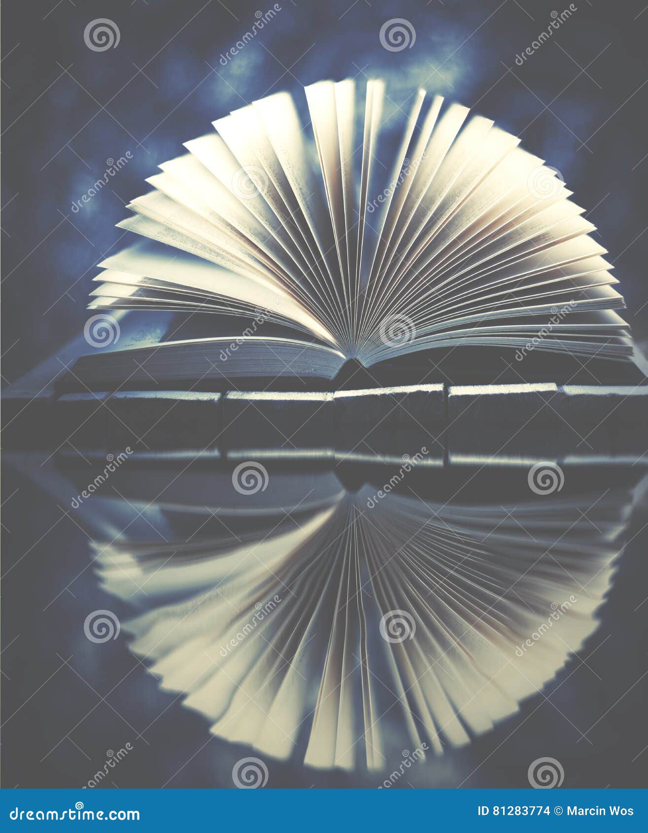 Winter Story, Book on Blue Vibrant Background. Stock Photo - Image of ...