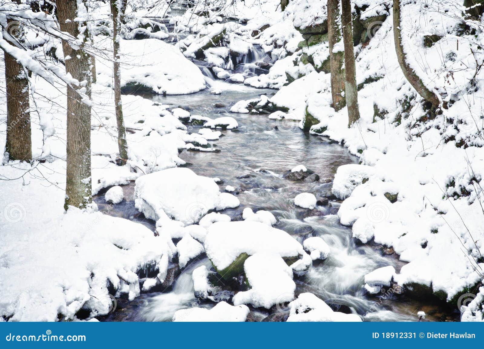 Winter Stream stock image. Image of white, christmas - 18912331