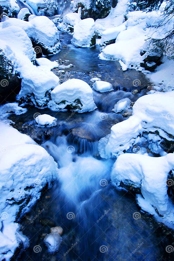 Winter stream stock photo. Image of flowing, scenic, scenery - 4000592
