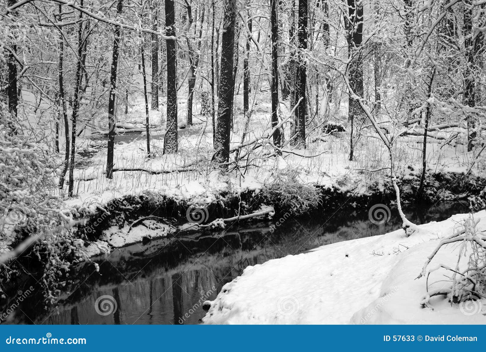 Winter Stream stock image. Image of snow, creek, winter - 57633
