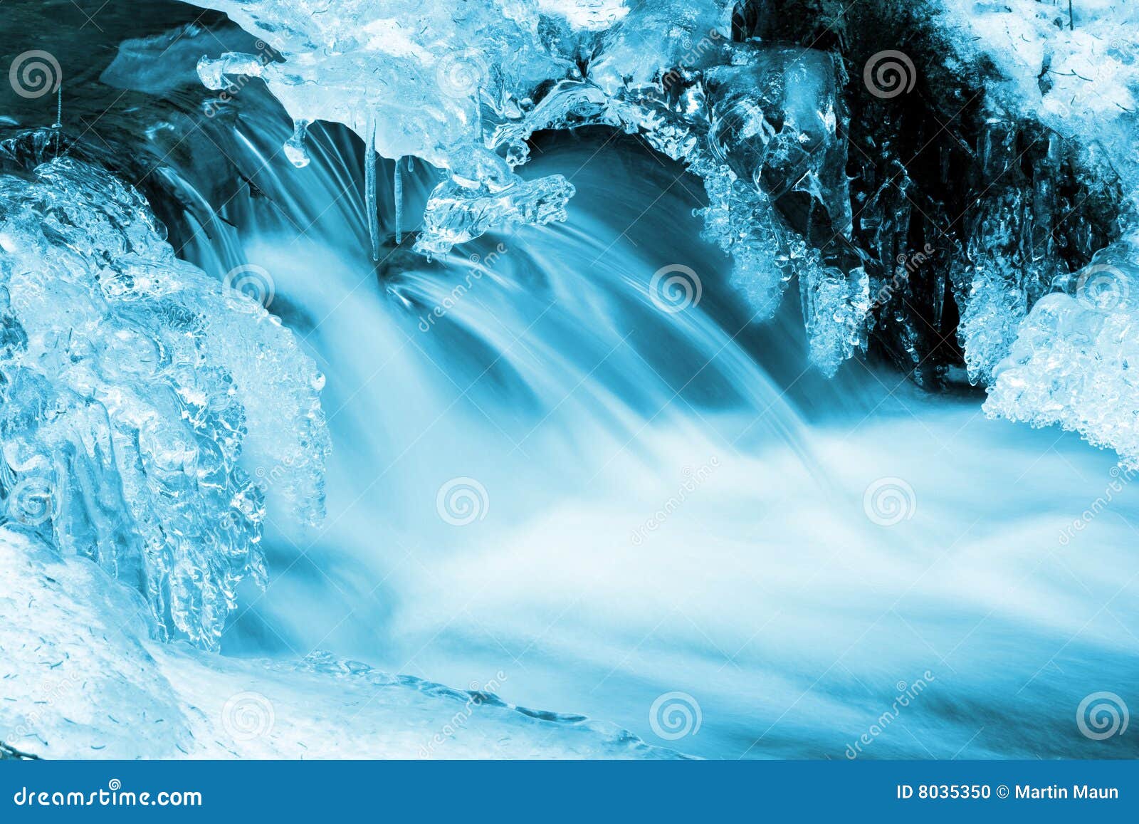 Winter Stream with Ice stock photo. Image of waterfall - 8035350