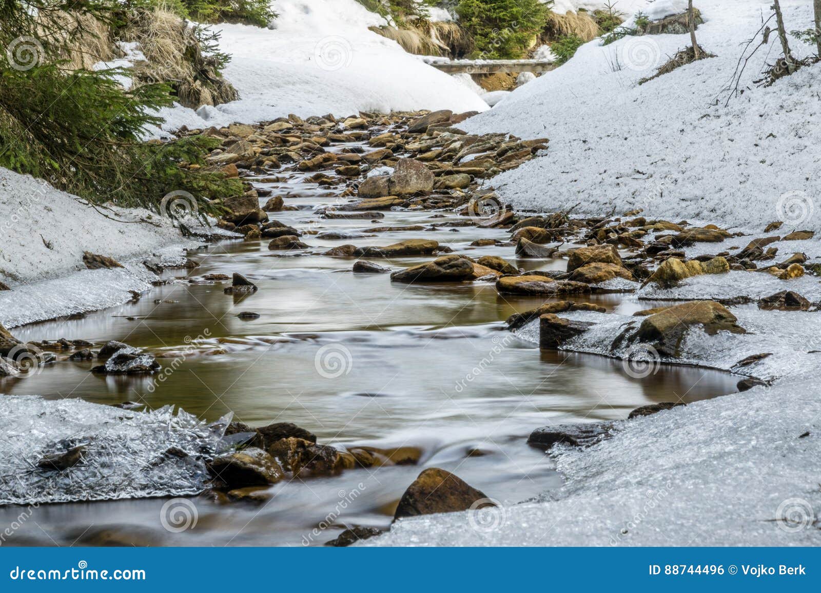 Winter stream stock photo. Image of hiking, creek, current - 88744496