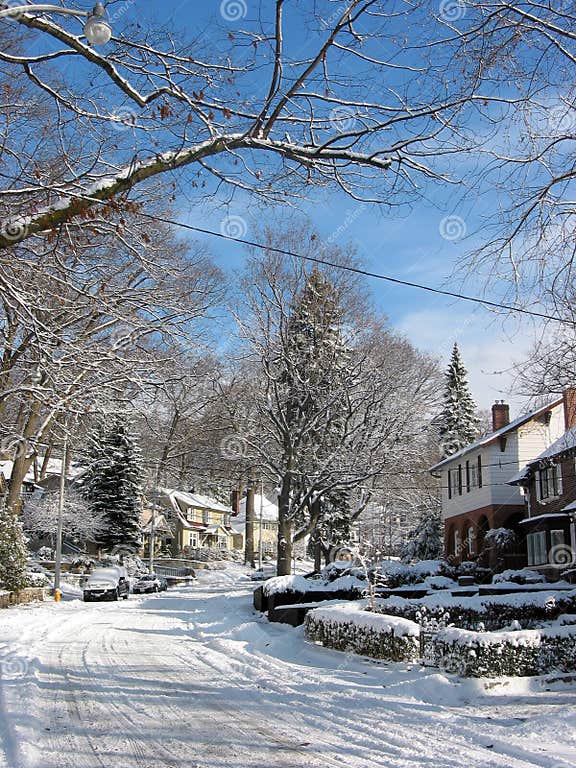Winter street 2 stock image. Image of suburban, cold, residential - 392401