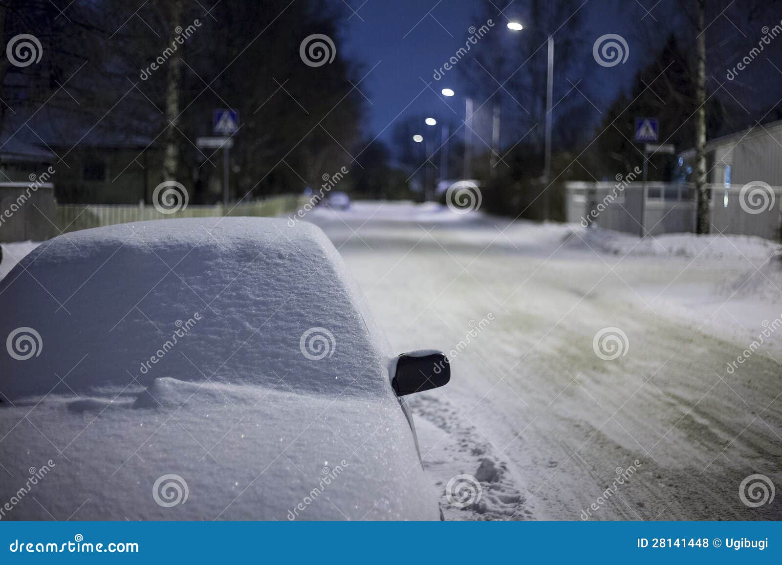 Winter street stock photo. Image of snowy, snow, drive - 28141448