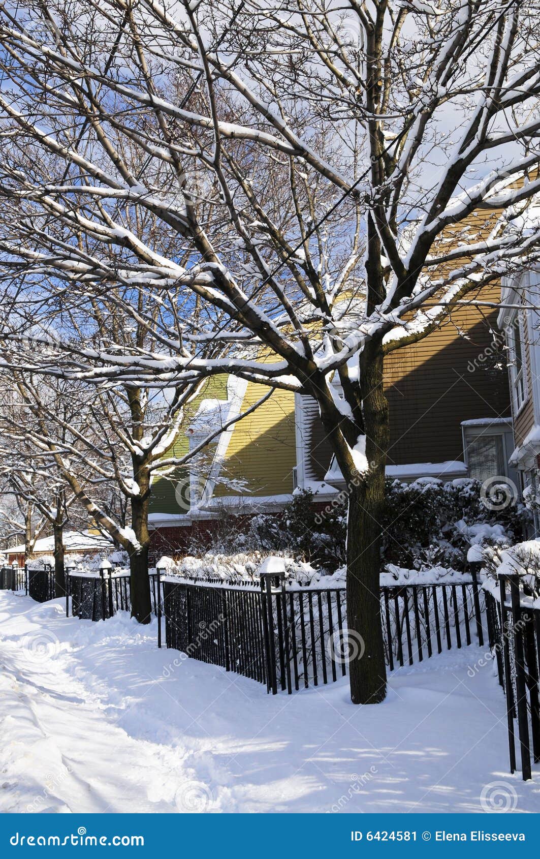 Winter street stock image. Image of frozen, frost, cold - 6424581
