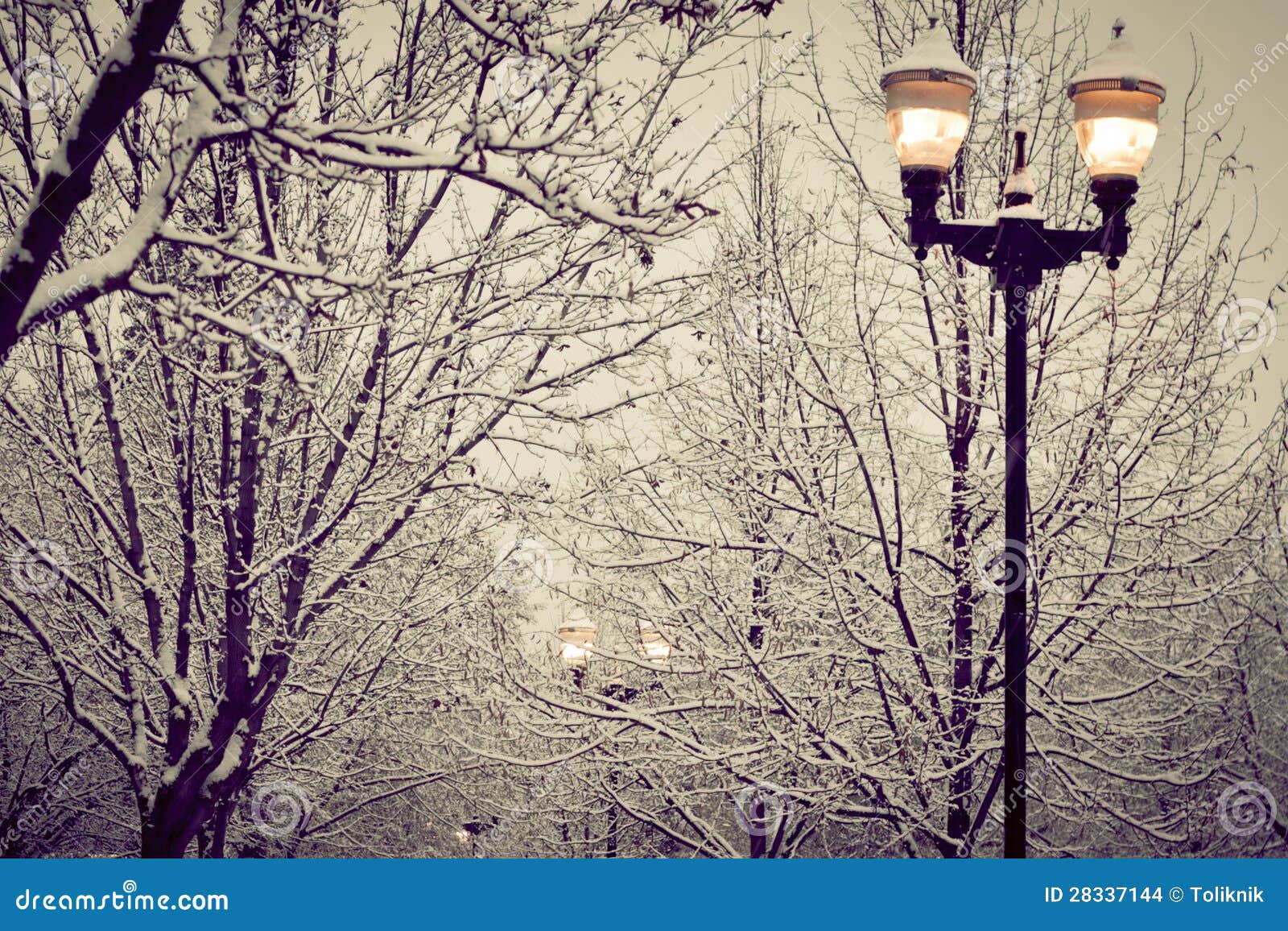 Winter street light stock photo. Image of city, light - 28337144