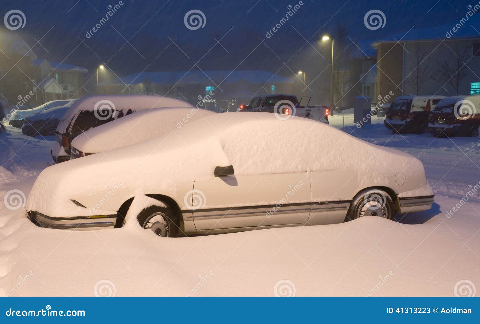 Winter Strom stock image. Image of night, lights, flakes - 41313223