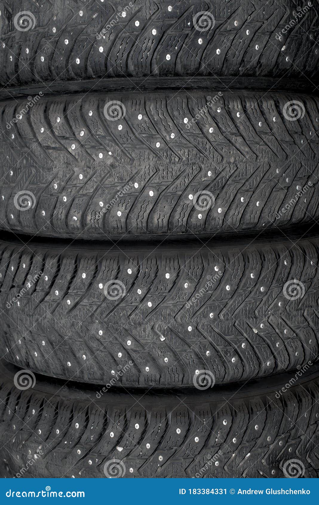 Winter Studded Rubber. Four Studded Wheels Stock Image - Image of ...