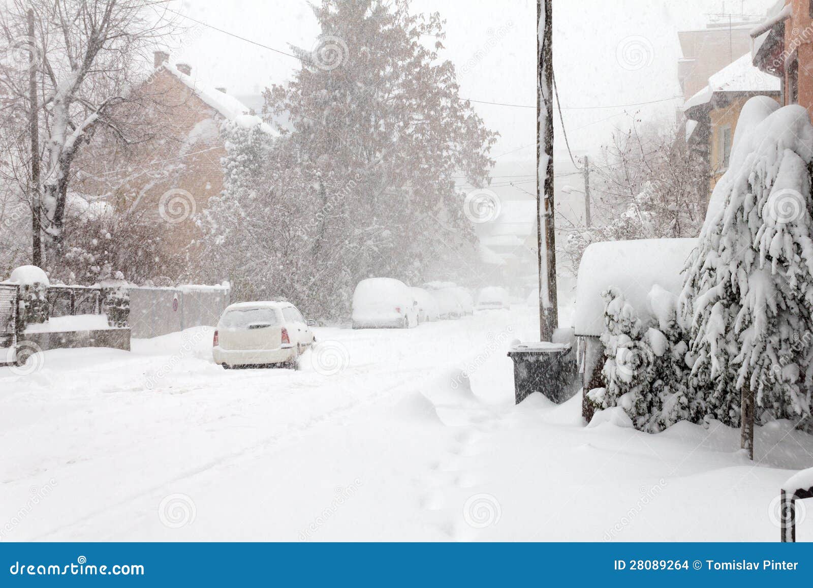 Winter in suburbs stock photo. Image of suburbs, road - 28089264