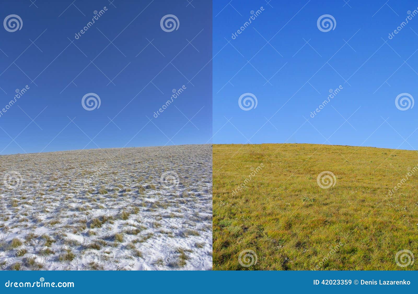 Winter and summer field stock image. Image of background - 42023359