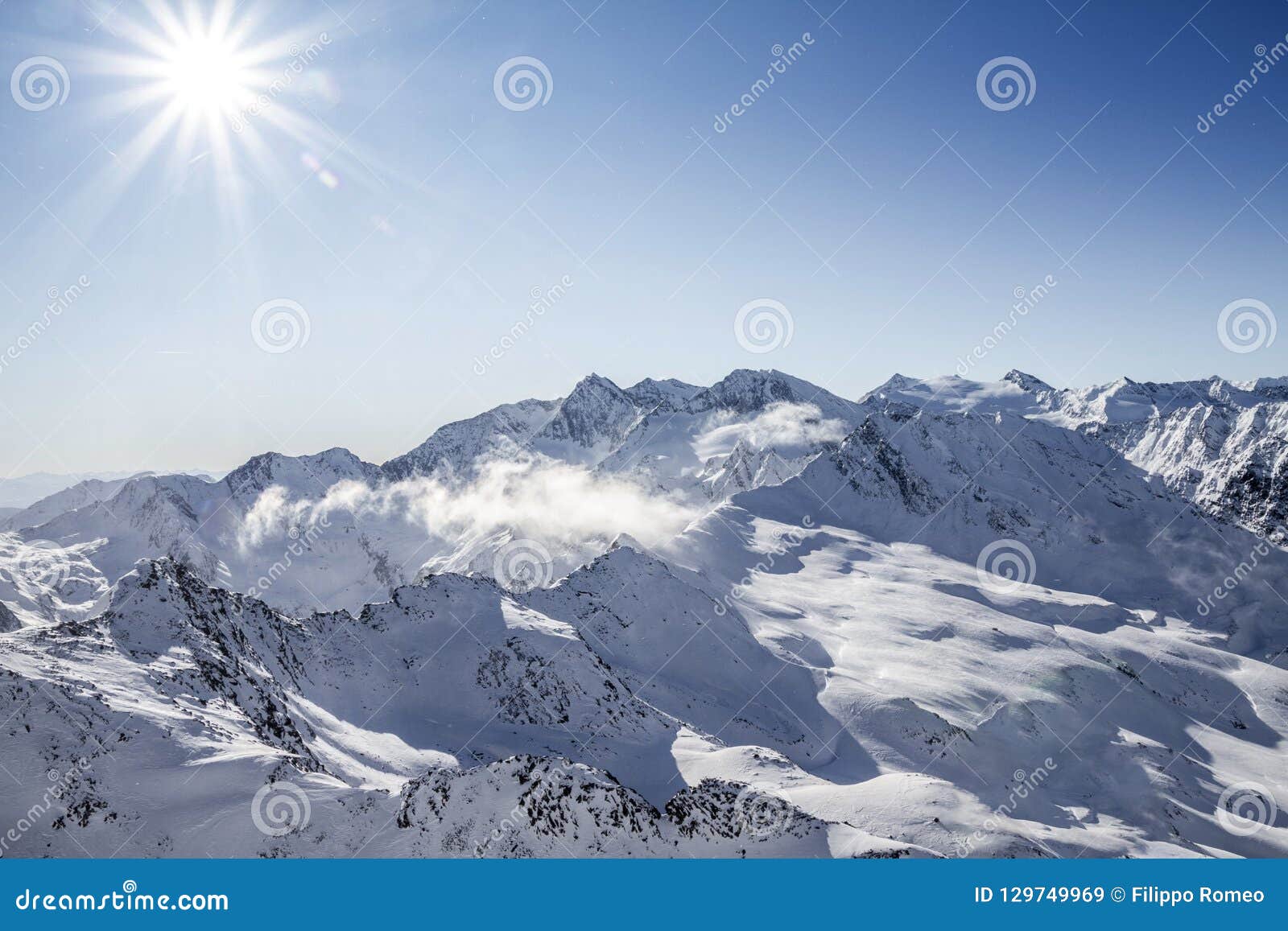 Winter summit alps stock image. Image of good, outdoor - 129749969