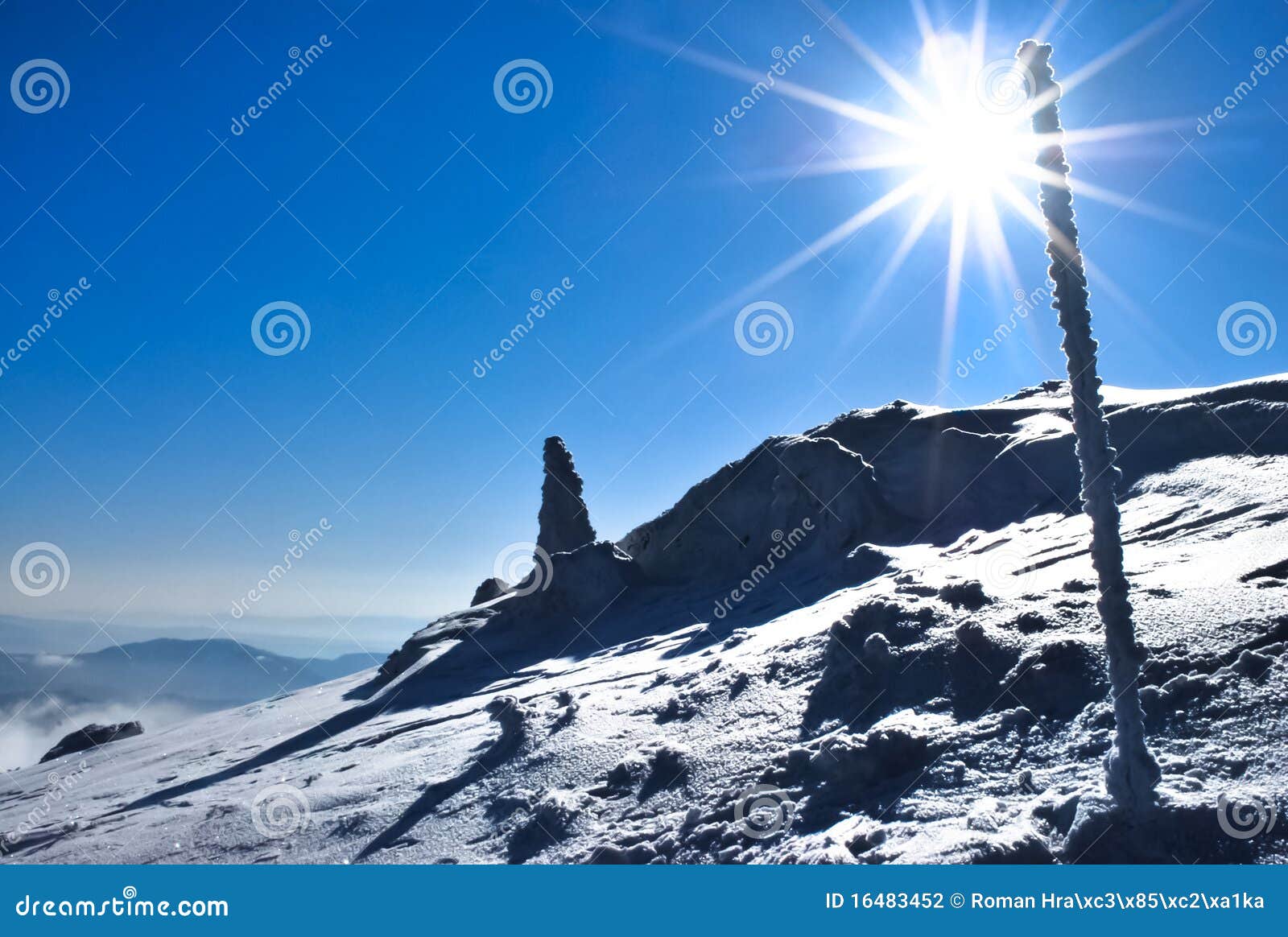 Winter sun stock photo. Image of peak, mountain, season - 16483452