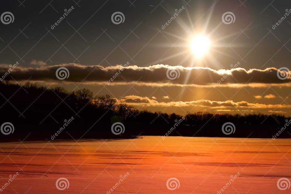 Winter Sun Set stock image. Image of sunset, landscape - 7925389