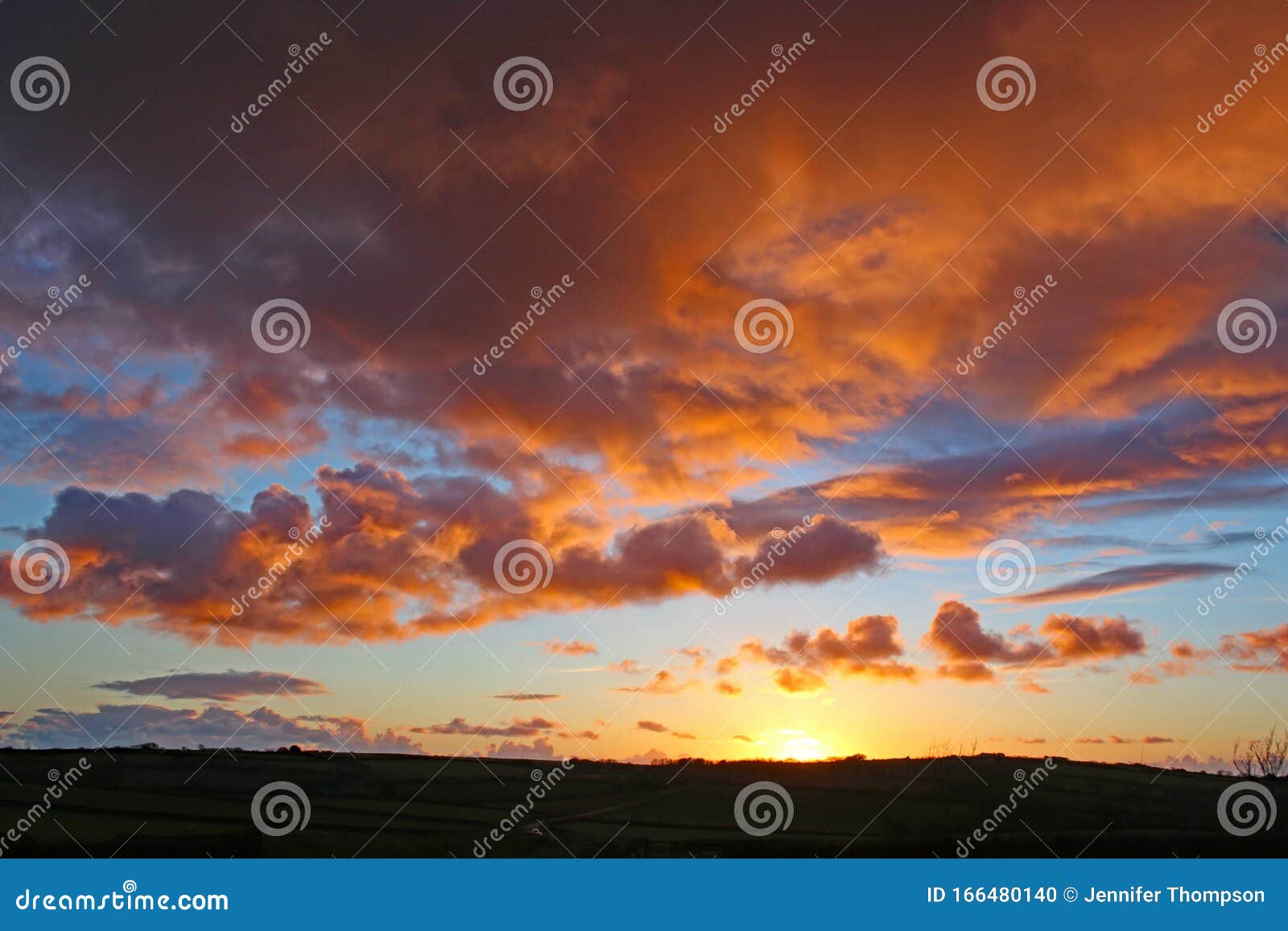 Sunset in North Devon stock photo. Image of light, color - 166480140