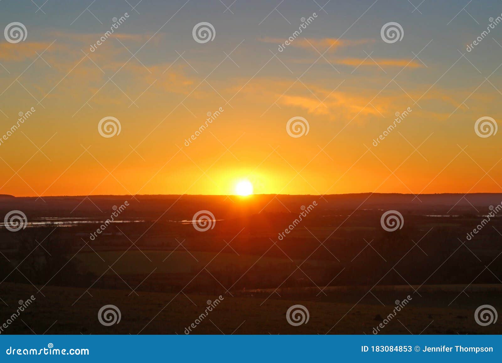 Winter Sunset in Rural England Stock Image - Image of water, sunset ...