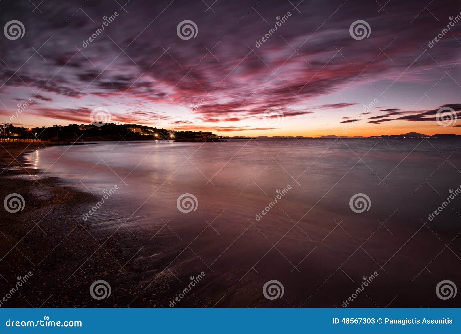 Winter Sunset on an Overcast Day with Purple Colors Stock Image - Image ...