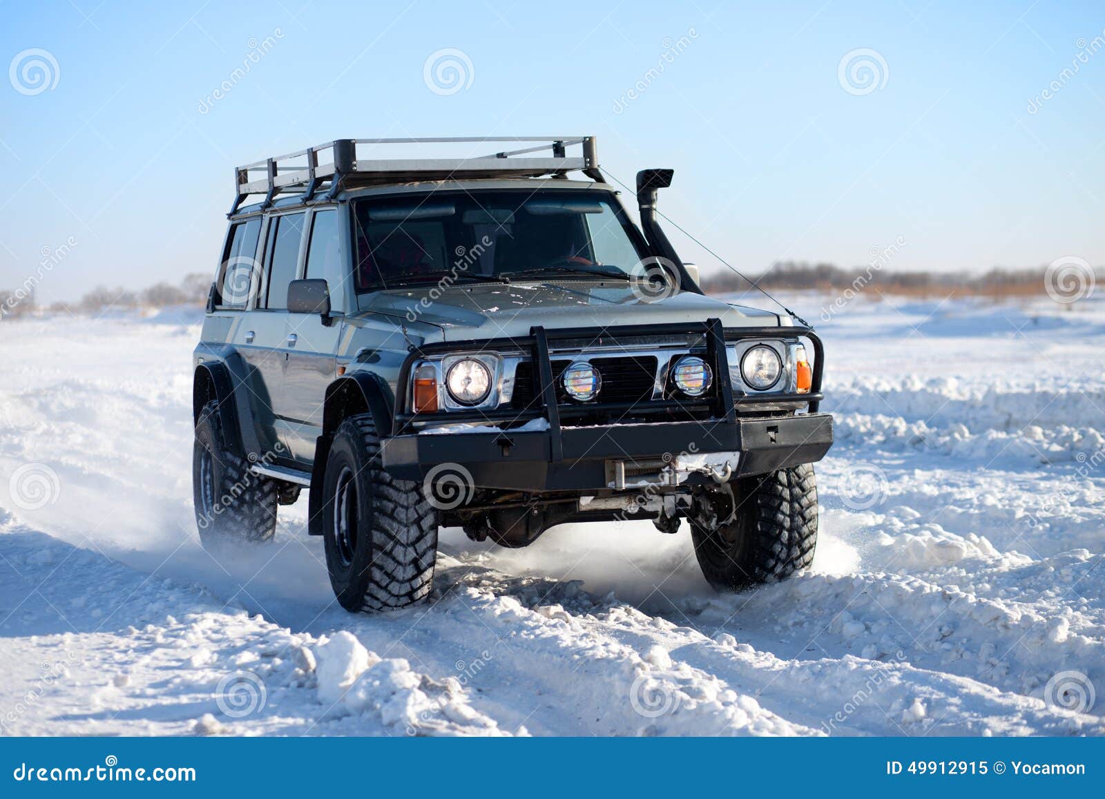 Winter SUV ride stock image. Image of route, cold, snorkel - 49912915