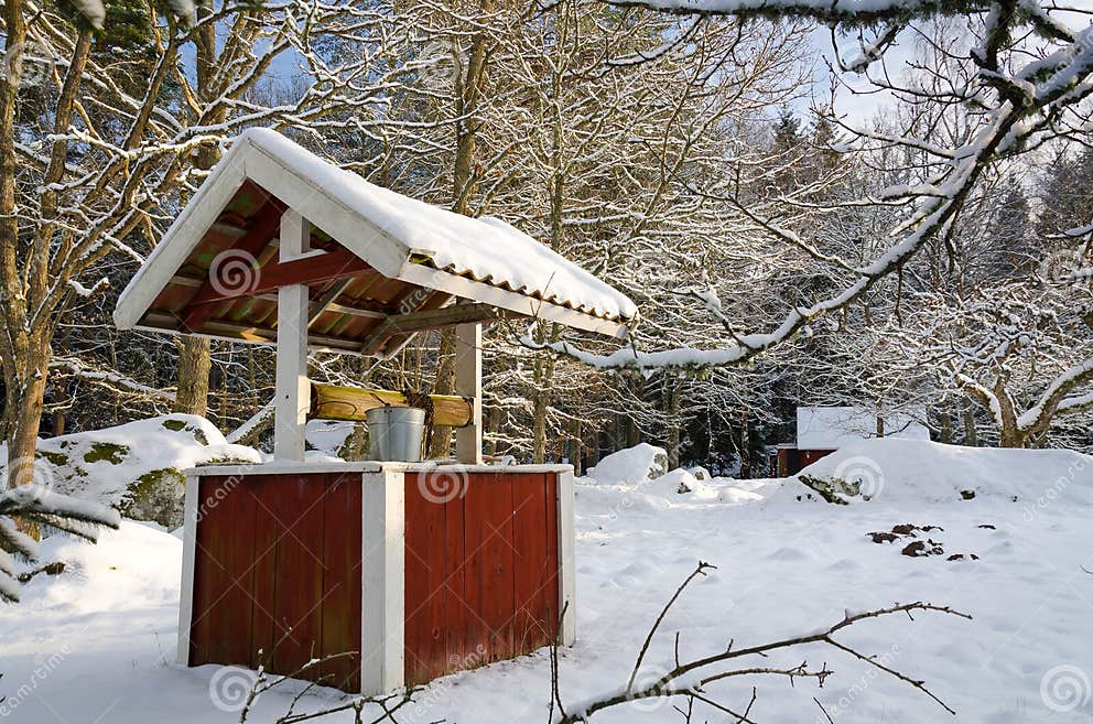 Winter Swedish well stock image. Image of blekinge, frost - 28772325