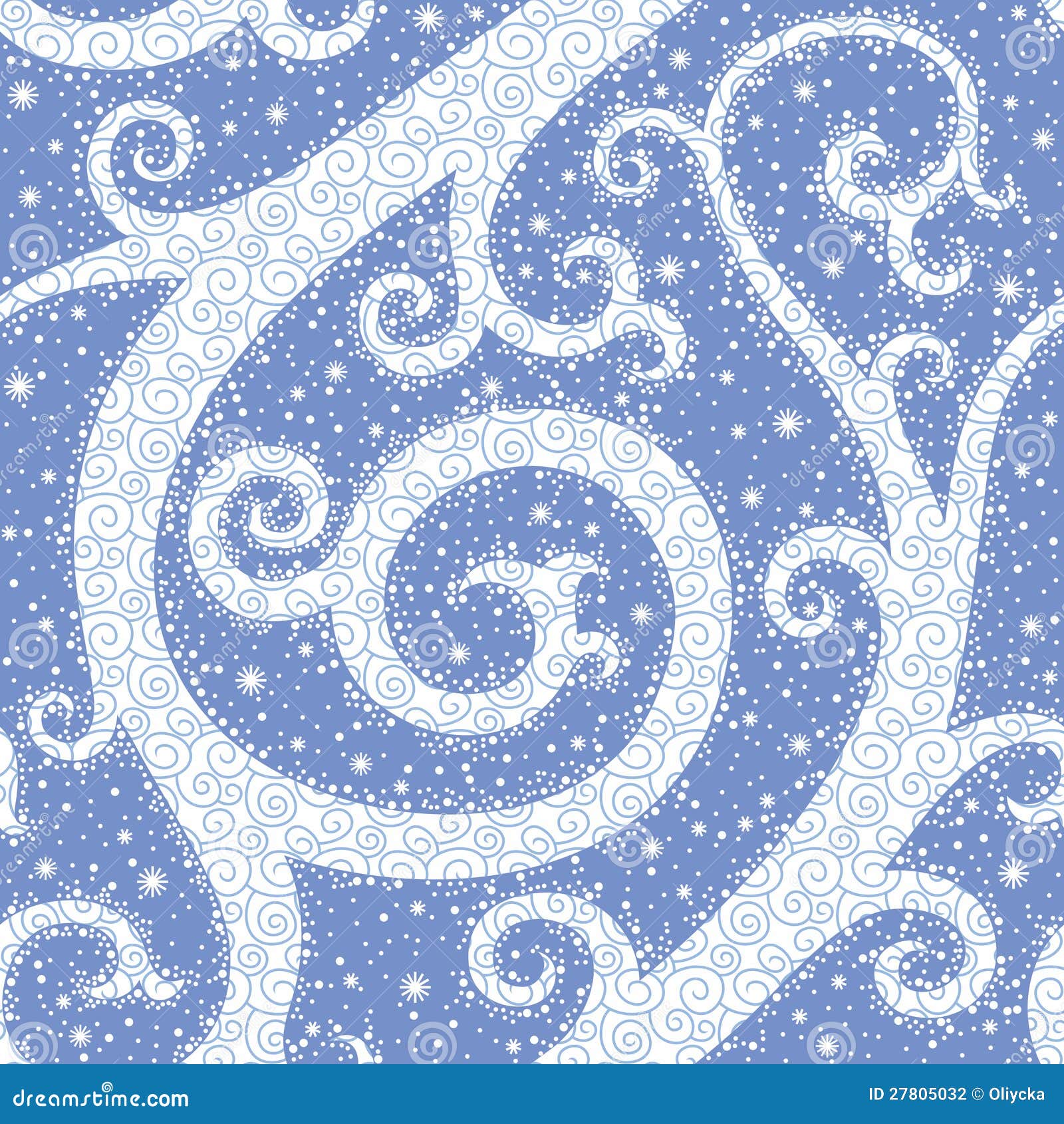 Winter Swirl Seamless Pattern Stock Vector - Illustration of cold ...