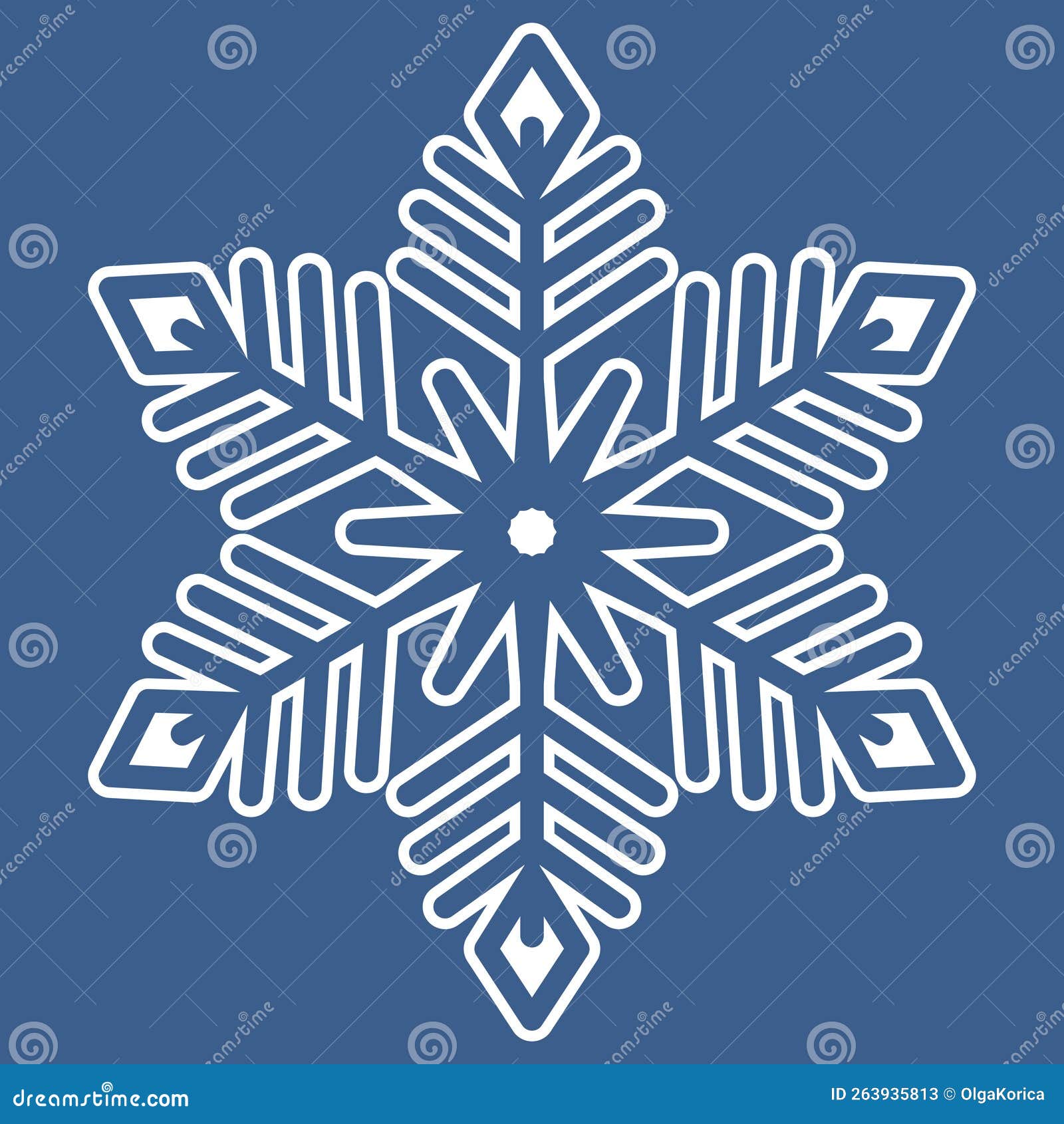 Winter Symbol Snowflake with 6 Rays, Icon Symbol Snow Winter for Design ...