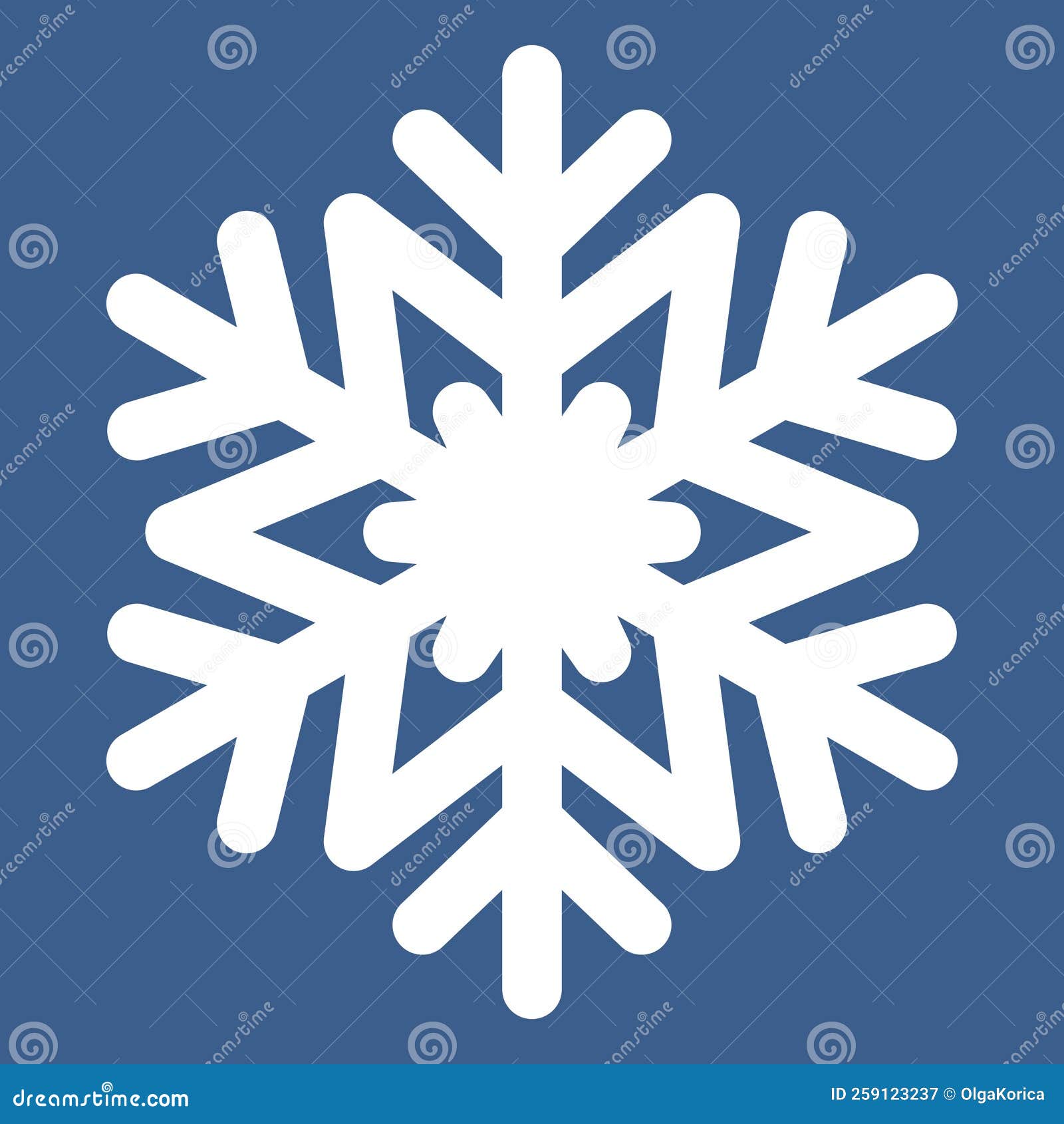 Winter Symbol Snowflake with 6 Rays, Vector Illustration Icon Symbol ...