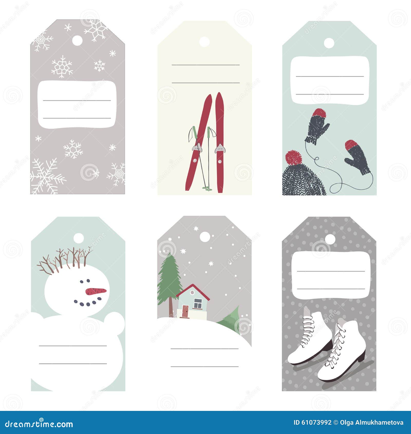 Winter Tags with Outdoor Activities Stock Vector - Illustration of snow ...