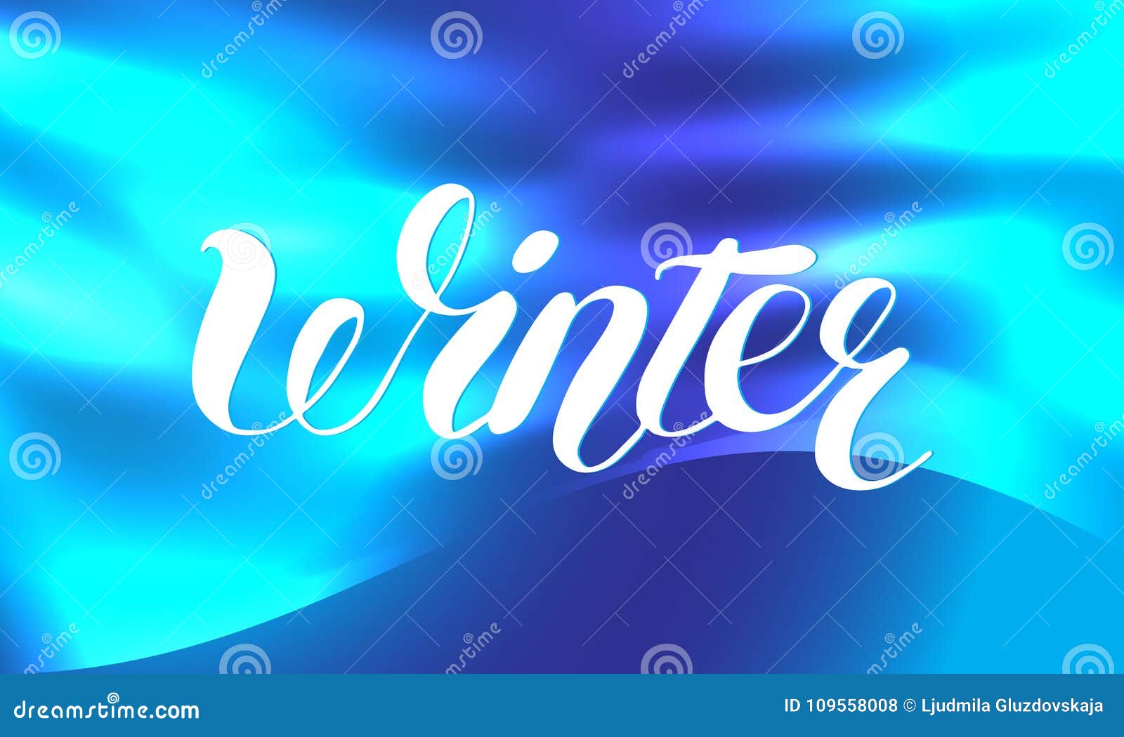 Winter, Text Design. Vector Calligraphy Lettering Handwritten, T Stock ...