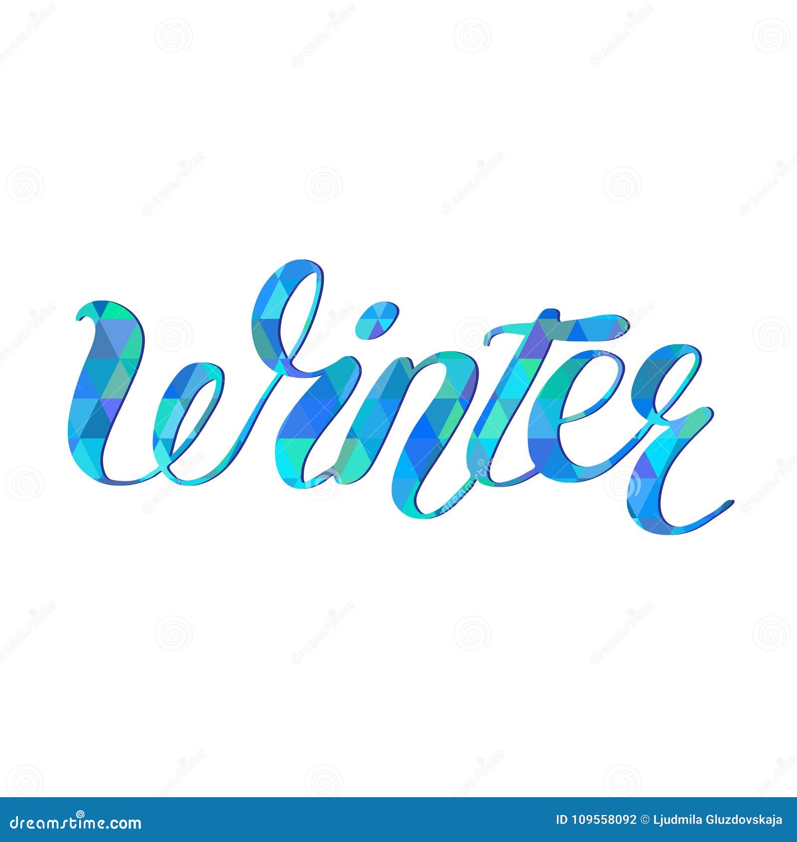 Winter, Text Design. Vector Calligraphy Lettering Handwritten, T Stock ...