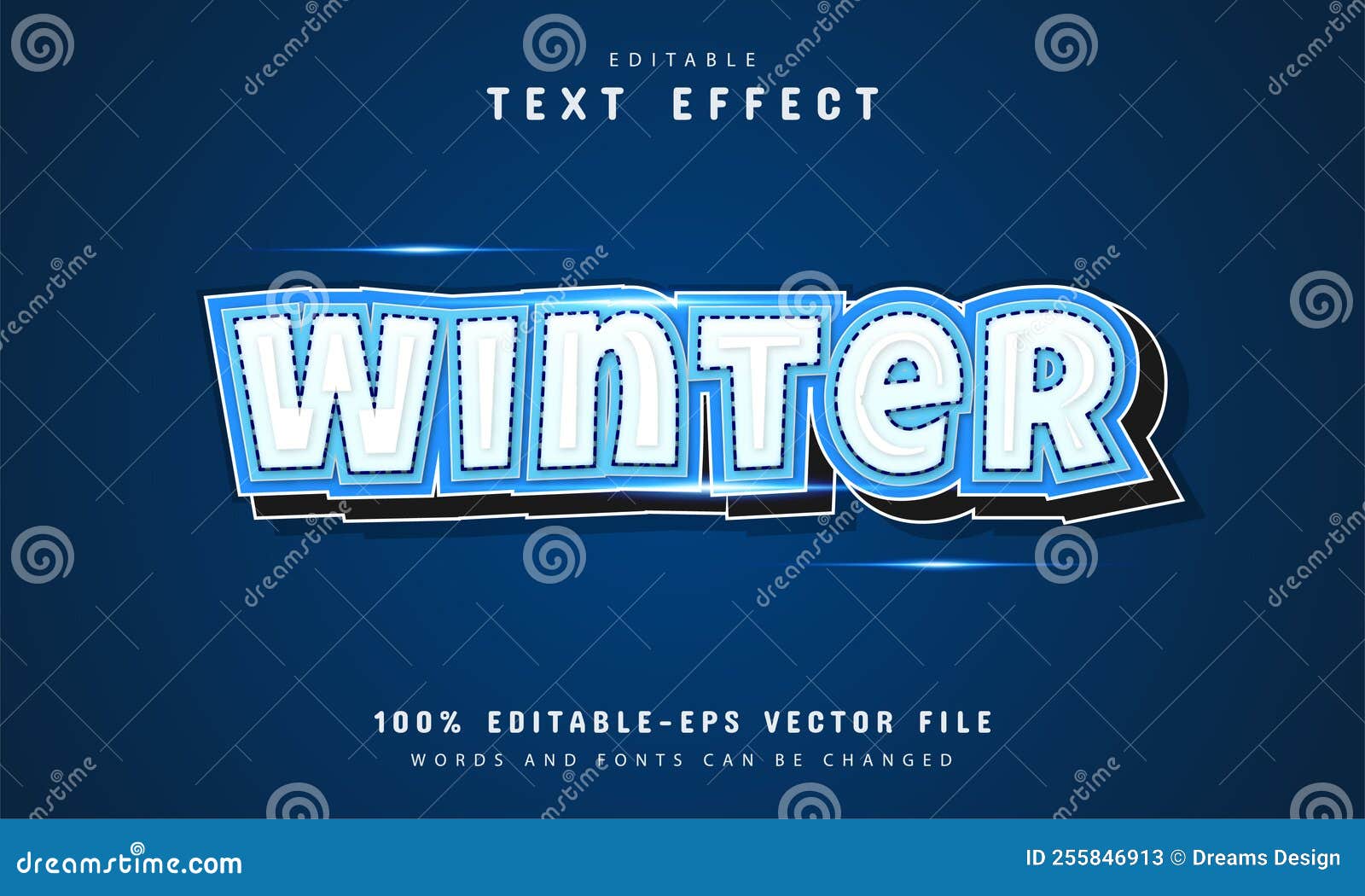 Winter text effect stock vector. Illustration of isolated - 255846913