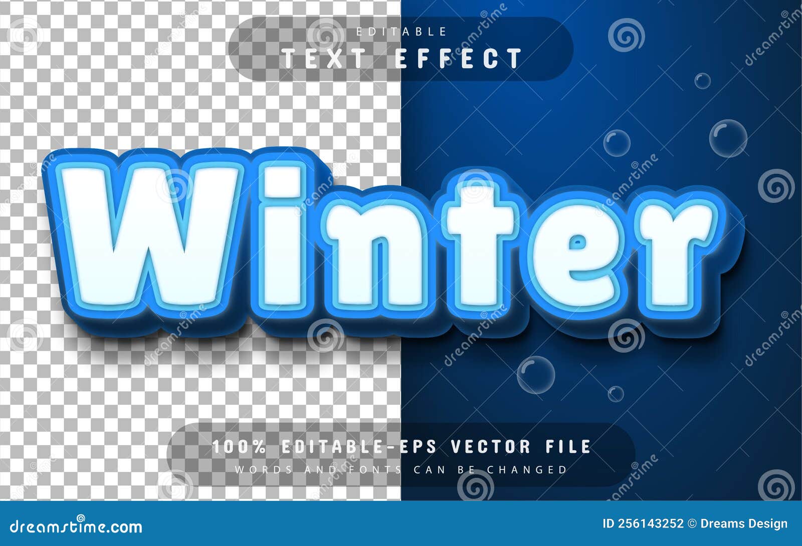 Winter Text Effect Editable Stock Vector - Illustration of text ...