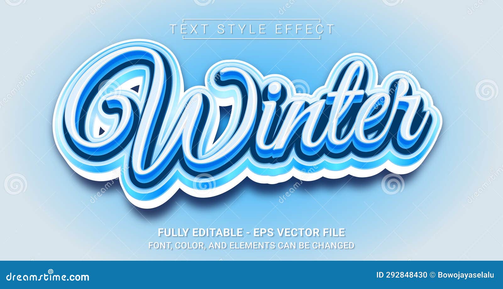 Winter Text Style Effect. Editable Graphic Text Template Stock Vector ...