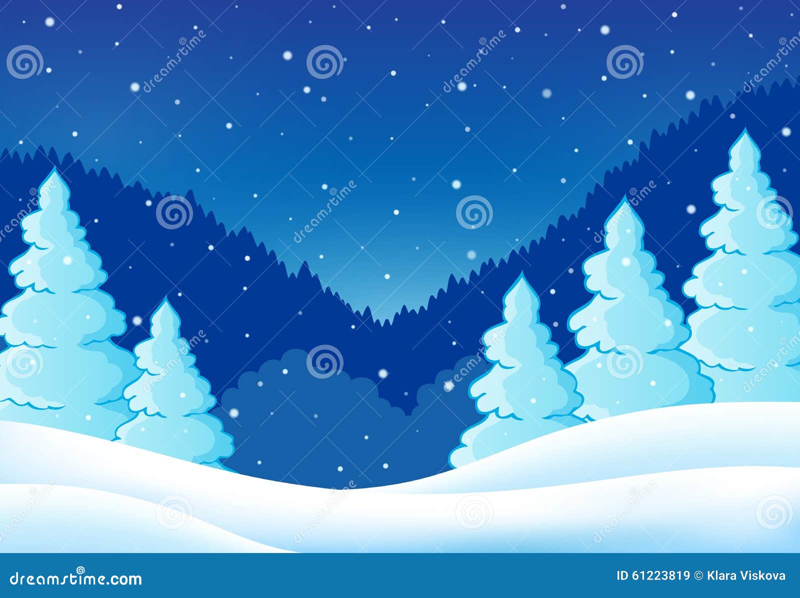 Winter theme landscape 2 stock vector. Illustration of design - 61223819