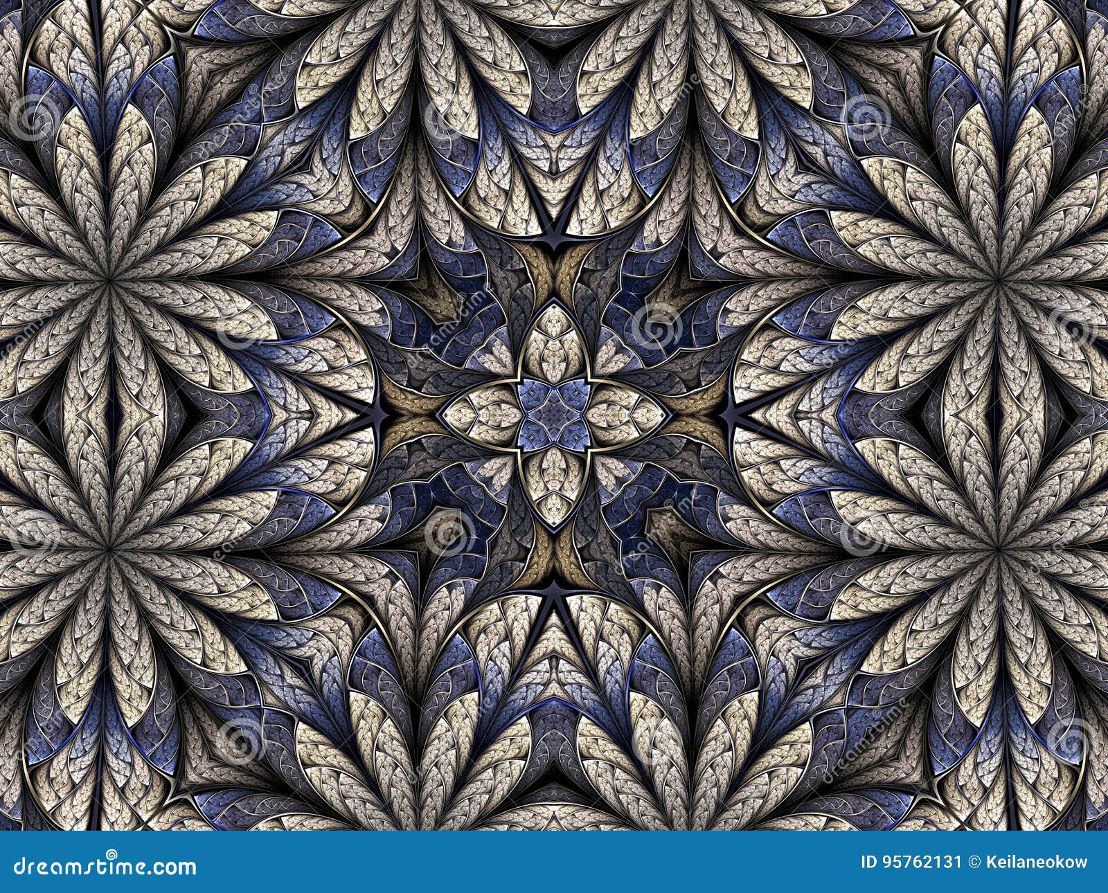 Winter Themed Fractal Mandala Stock Illustration - Illustration of ...