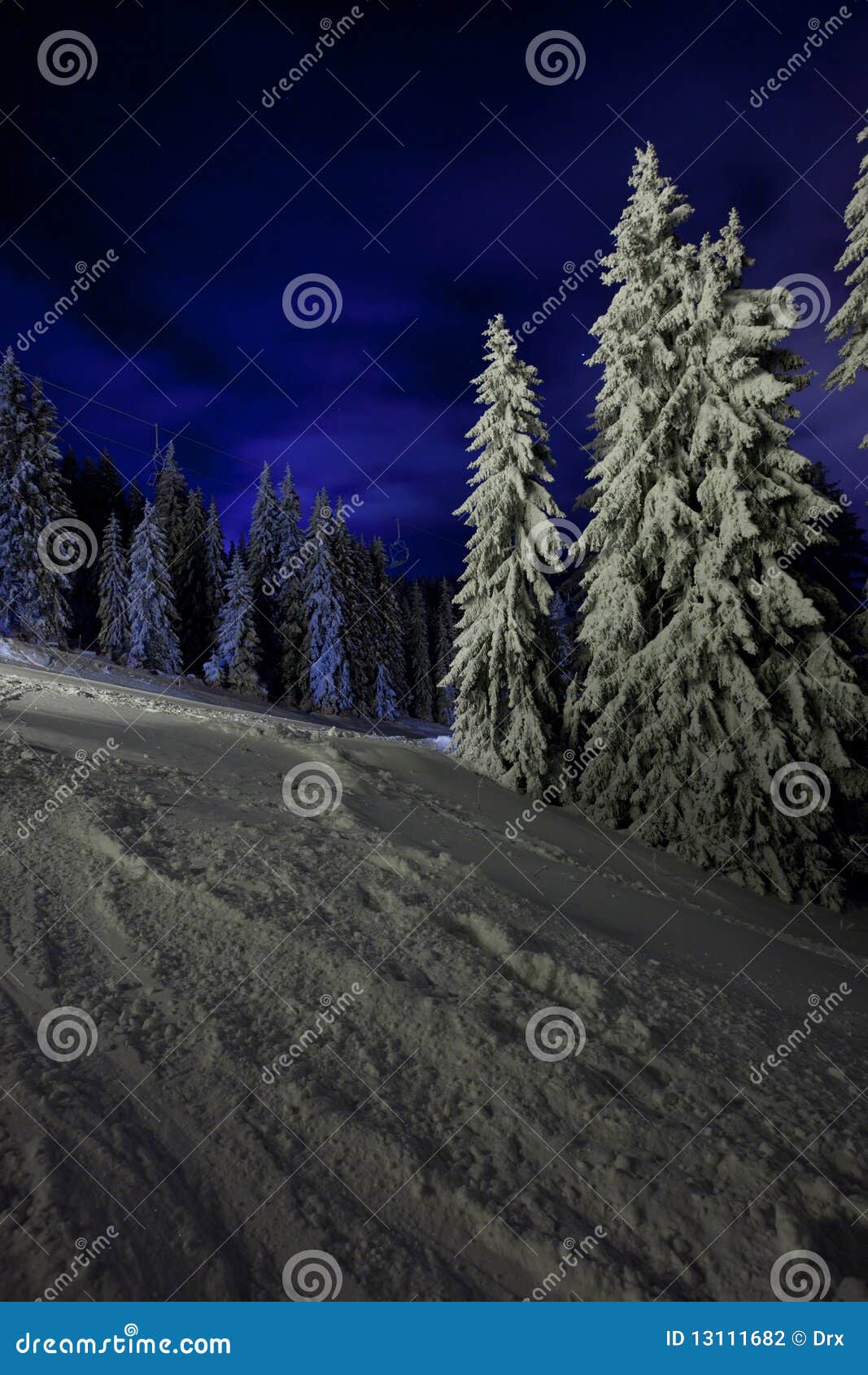 Winter time stock photo. Image of blue, night, cold, skiing - 13111682