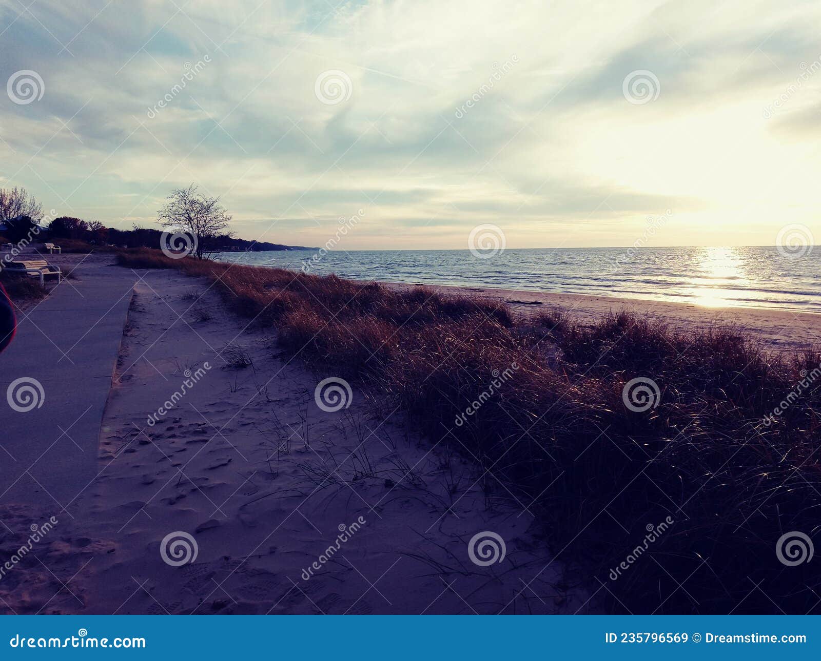 A Winter Time Beach Walk at Silver Beach Stock Image - Image of walk ...