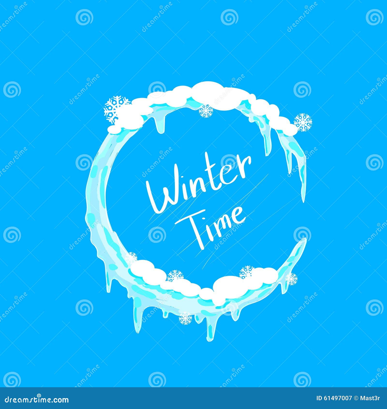 Winter Time Christmas Circle Ice and Snow Logo Stock Vector ...
