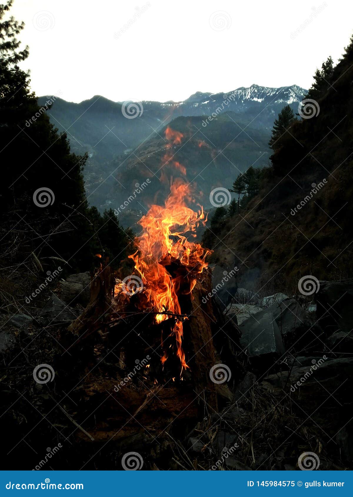 Winter Time Fire Use To Warm Body Stock Image - Image of body, warm ...