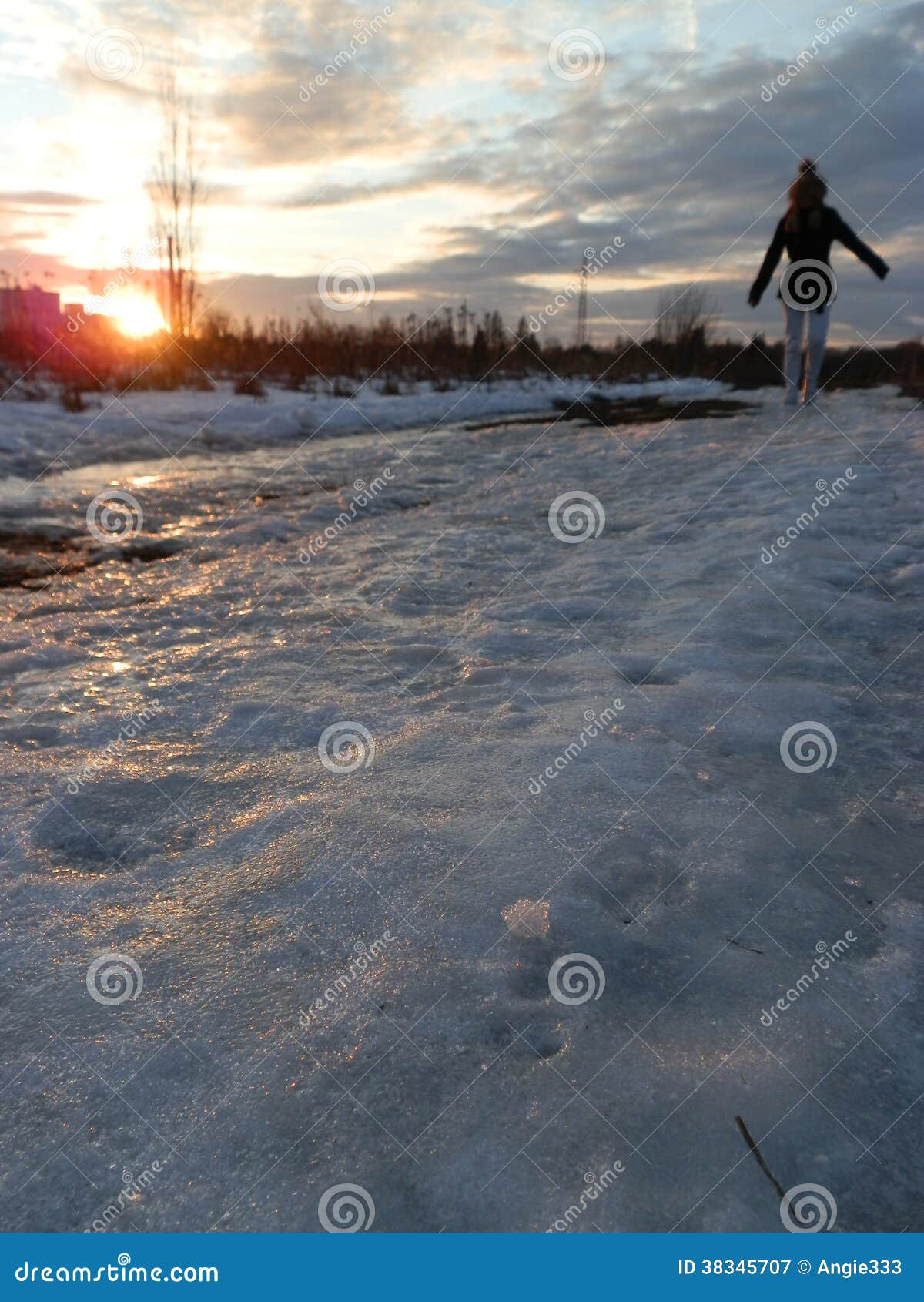 Winter time stock image. Image of cold, girl, snow, freeze - 38345707
