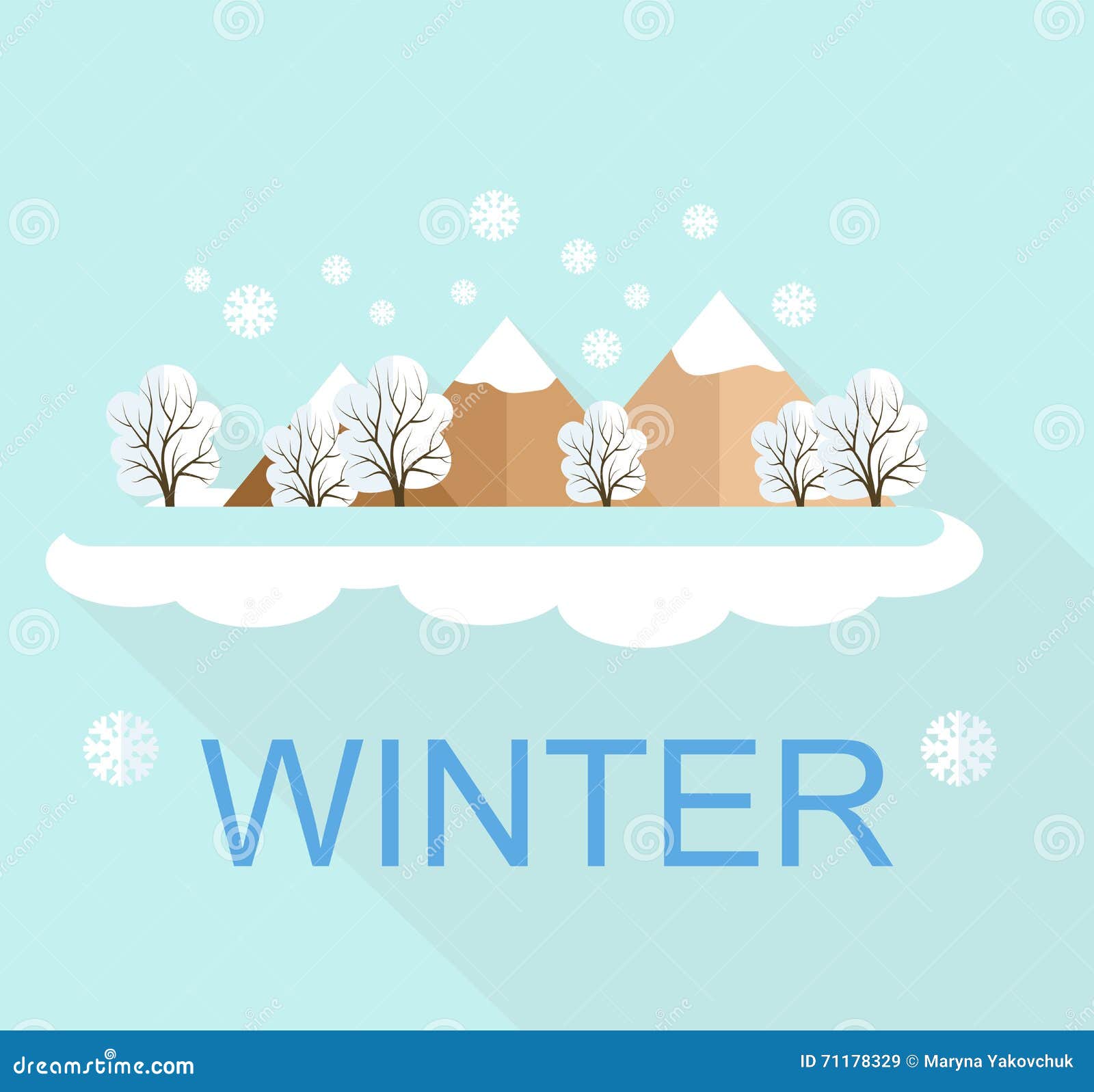 The winter time stock vector. Illustration of season - 71178329