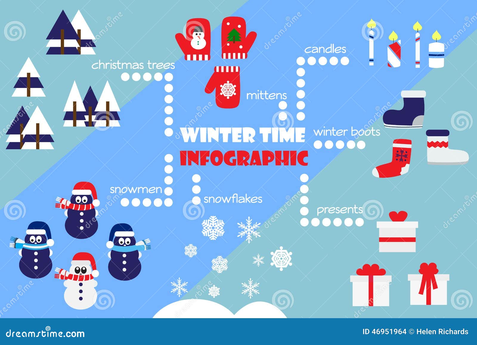 Winter time infographic stock vector. Illustration of flat - 46951964