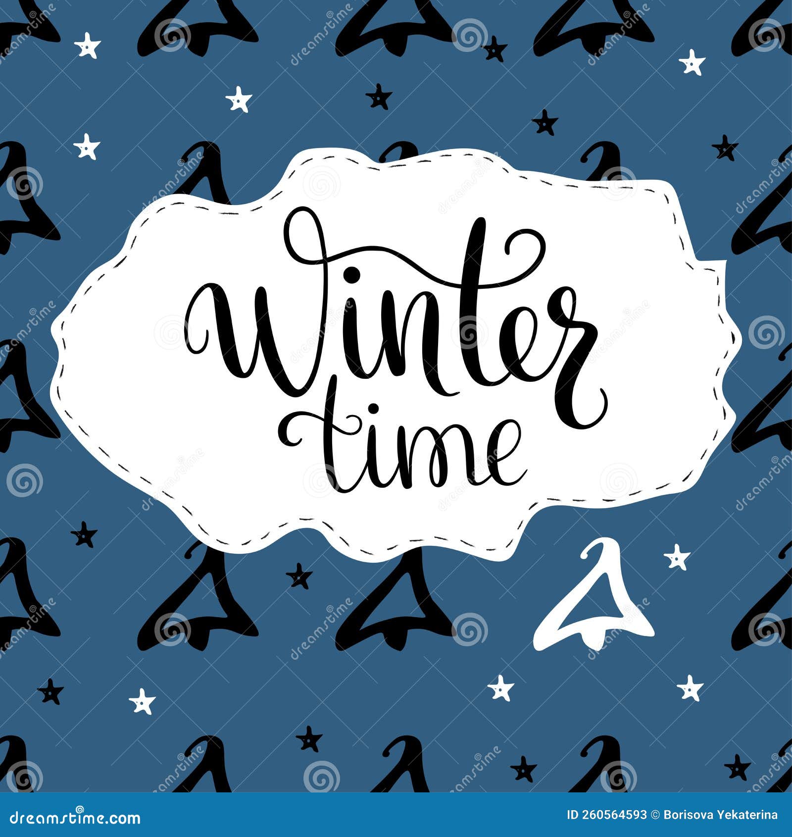 Winter Time Postcard. Seasonal Holidays Stock Vector - Illustration of ...