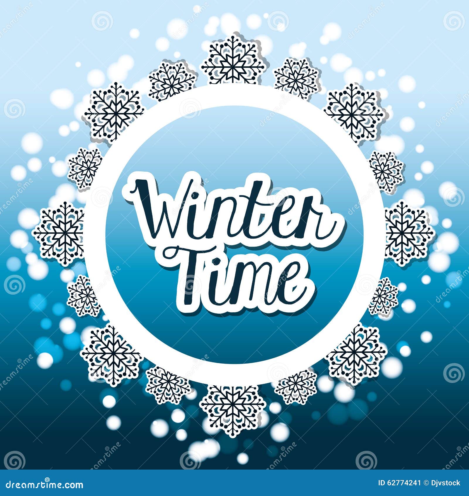 Winter time and snow stock vector. Illustration of decoration - 62774241