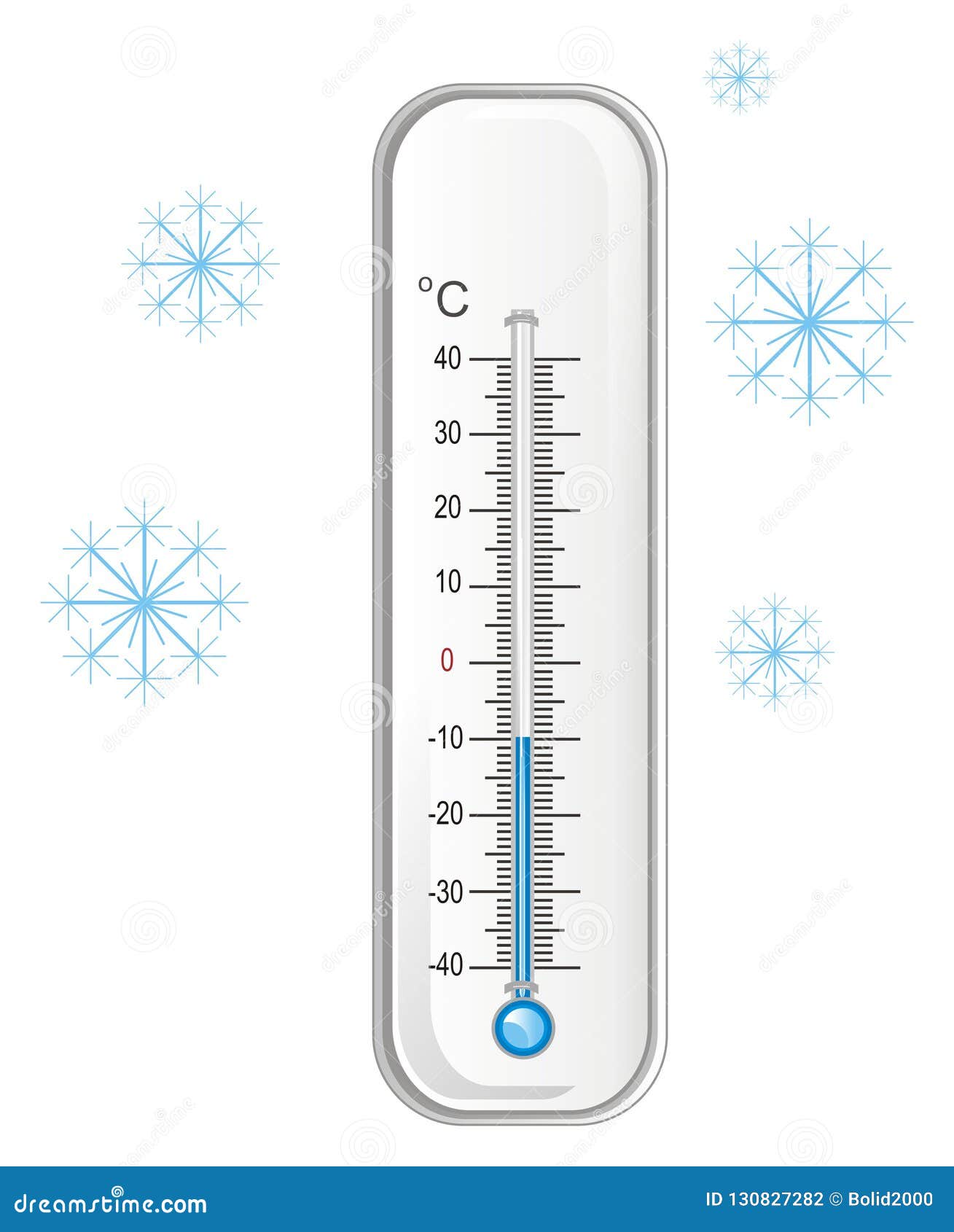 Thermometer and snowflakes stock illustration. Illustration of ...